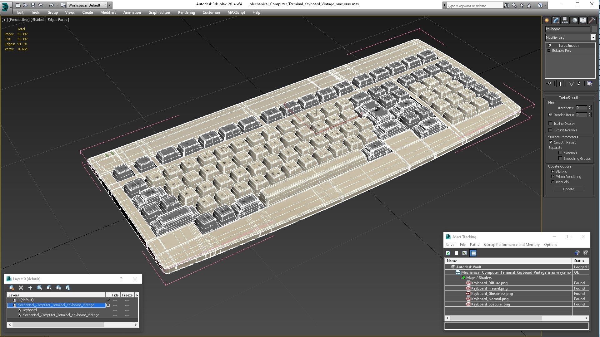 Mechanical Computer Terminal Keyboard Vintage 3D model - TurboSquid 2055954