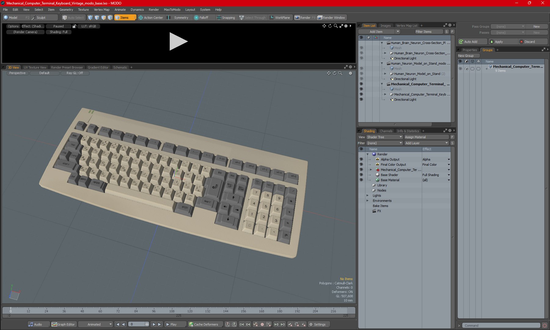 Mechanical Computer Terminal Keyboard Vintage 3D model - TurboSquid 2055954