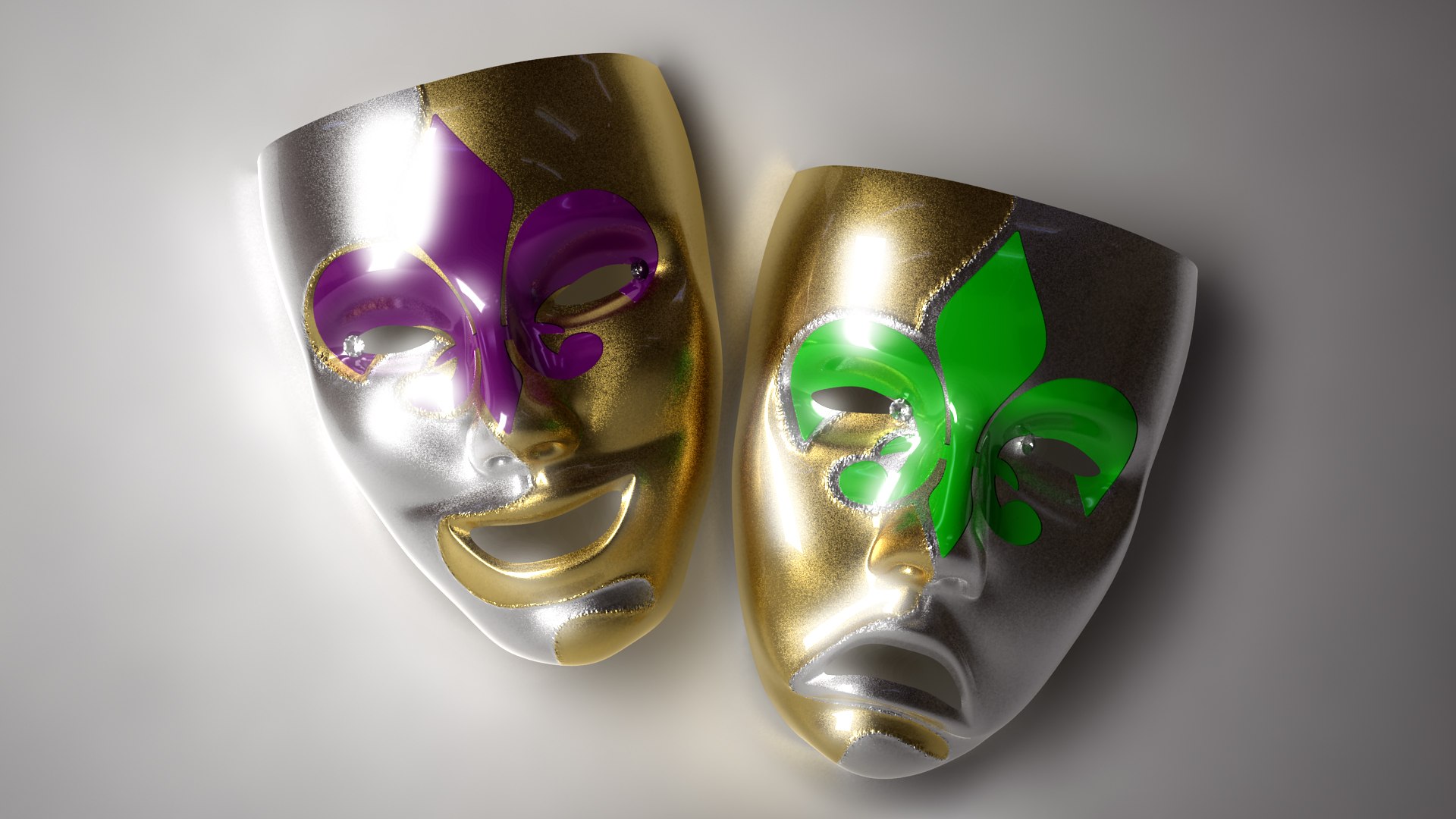 comedy mardi gras masks 3d model