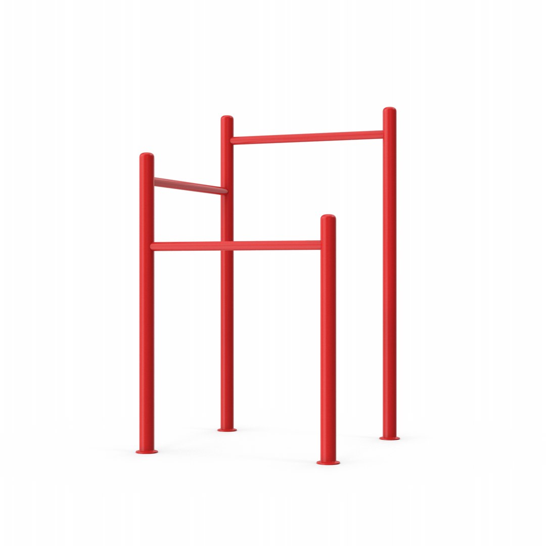 3D Model Red Horizontal Bars - TurboSquid 2182292