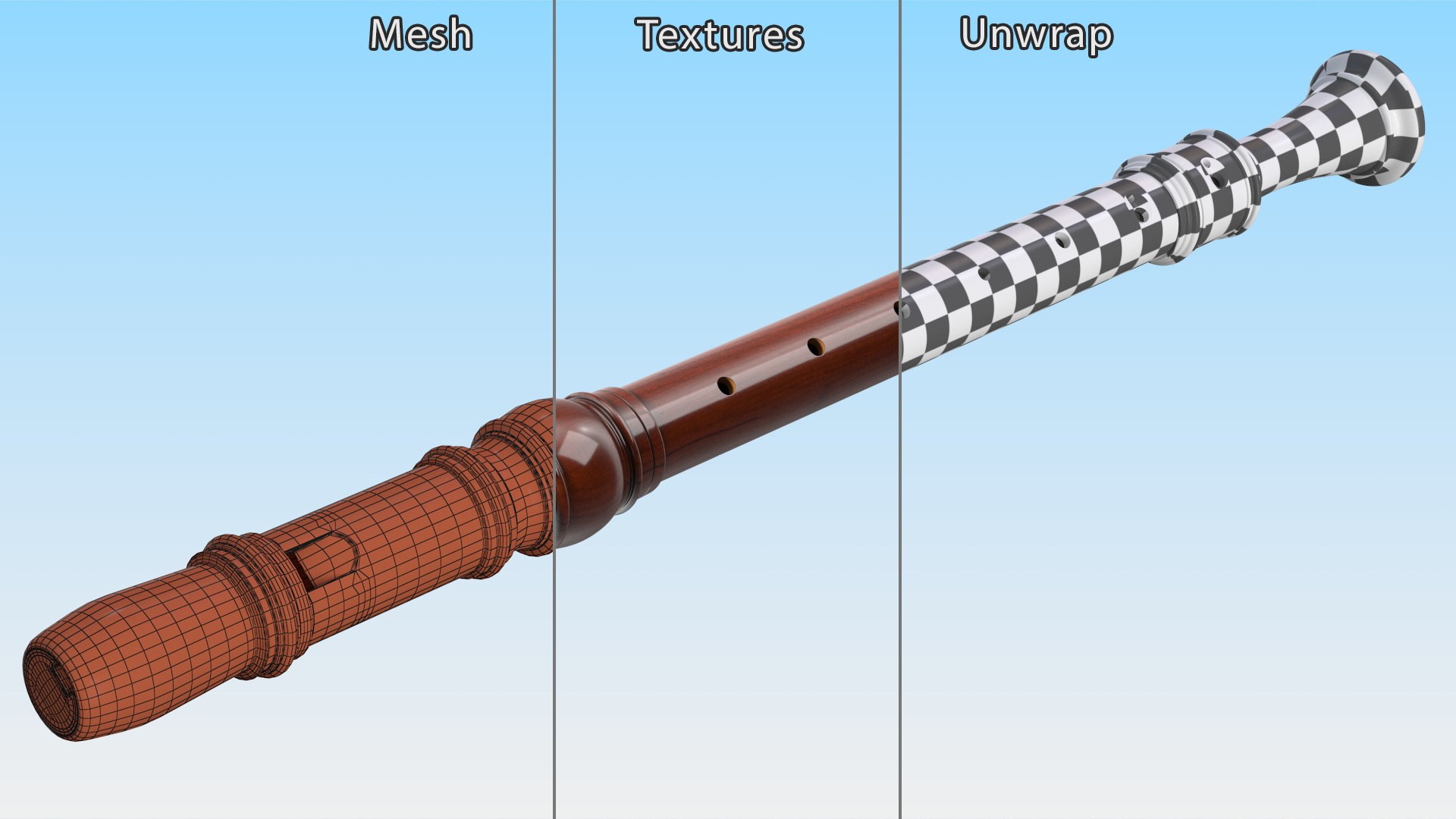 Wooden Recorder Flute 3D - TurboSquid 2186447