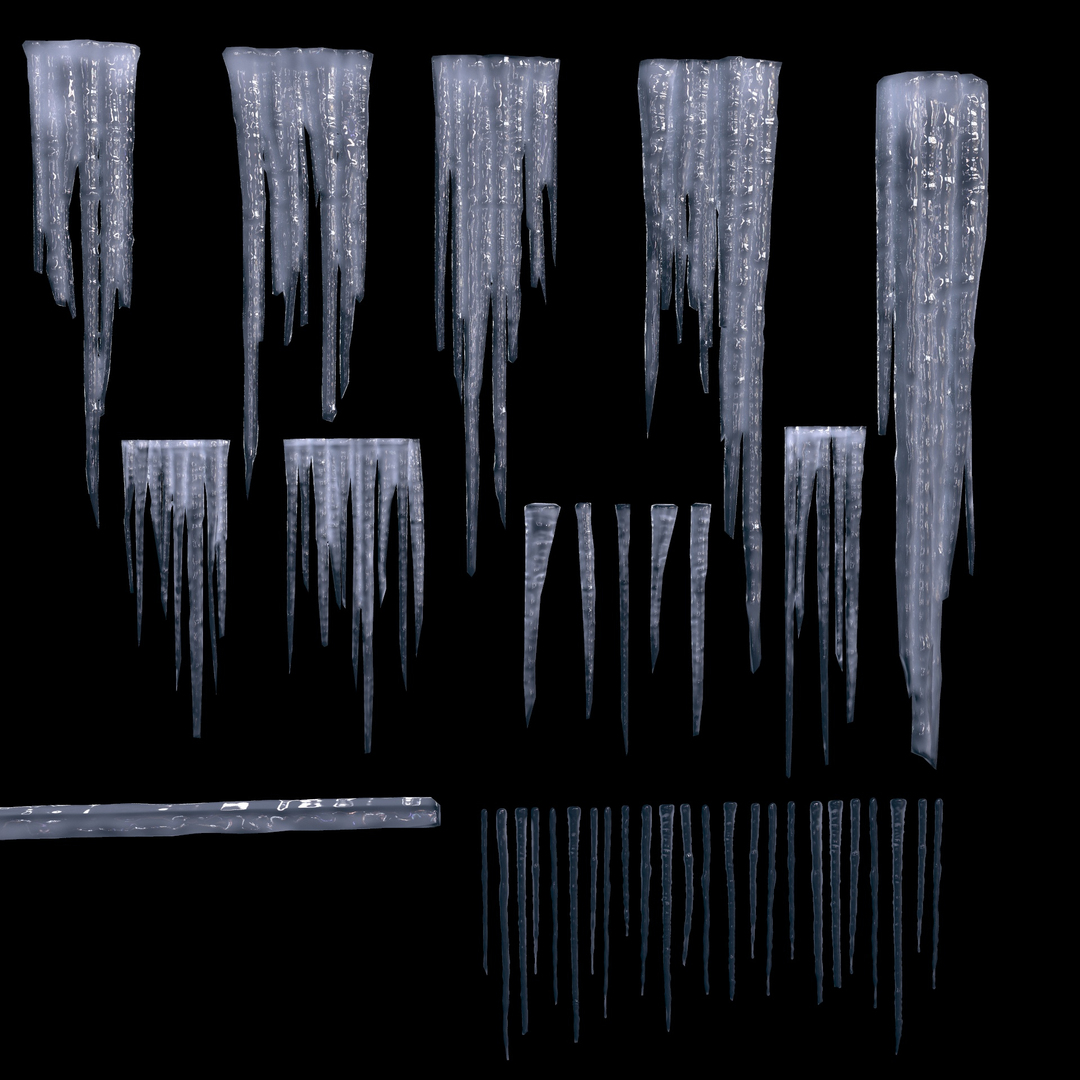 Icicles Set 3D - TurboSquid 1412590