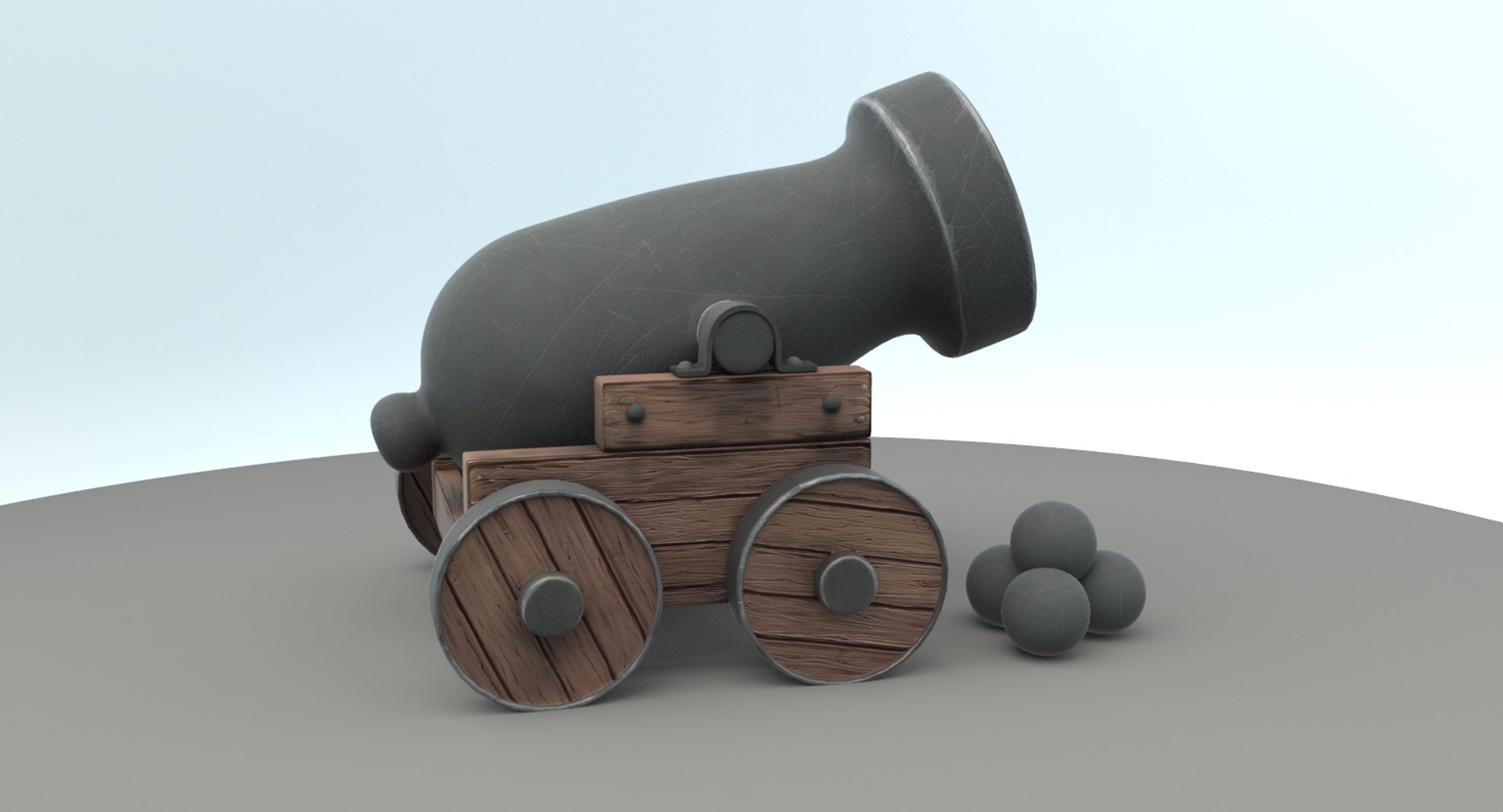 3D Cartoon Cannon Model - TurboSquid 1321677
