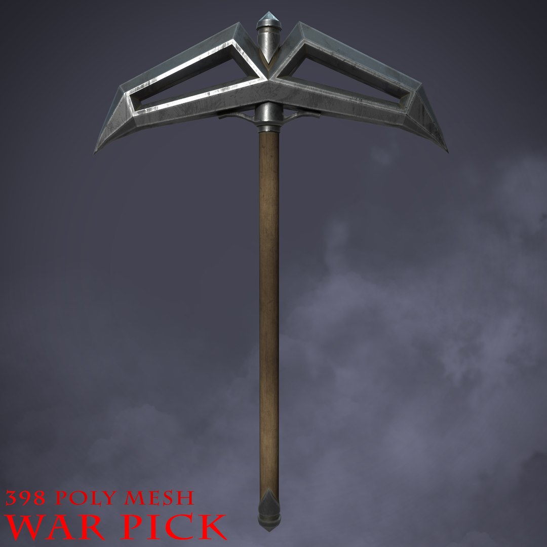 3D Game Ready Low Poly Fantasy War Pick - TurboSquid 1851311