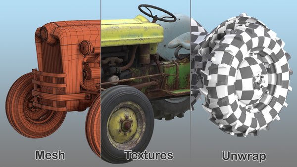 3D old vintage tractor model - TurboSquid 1571779