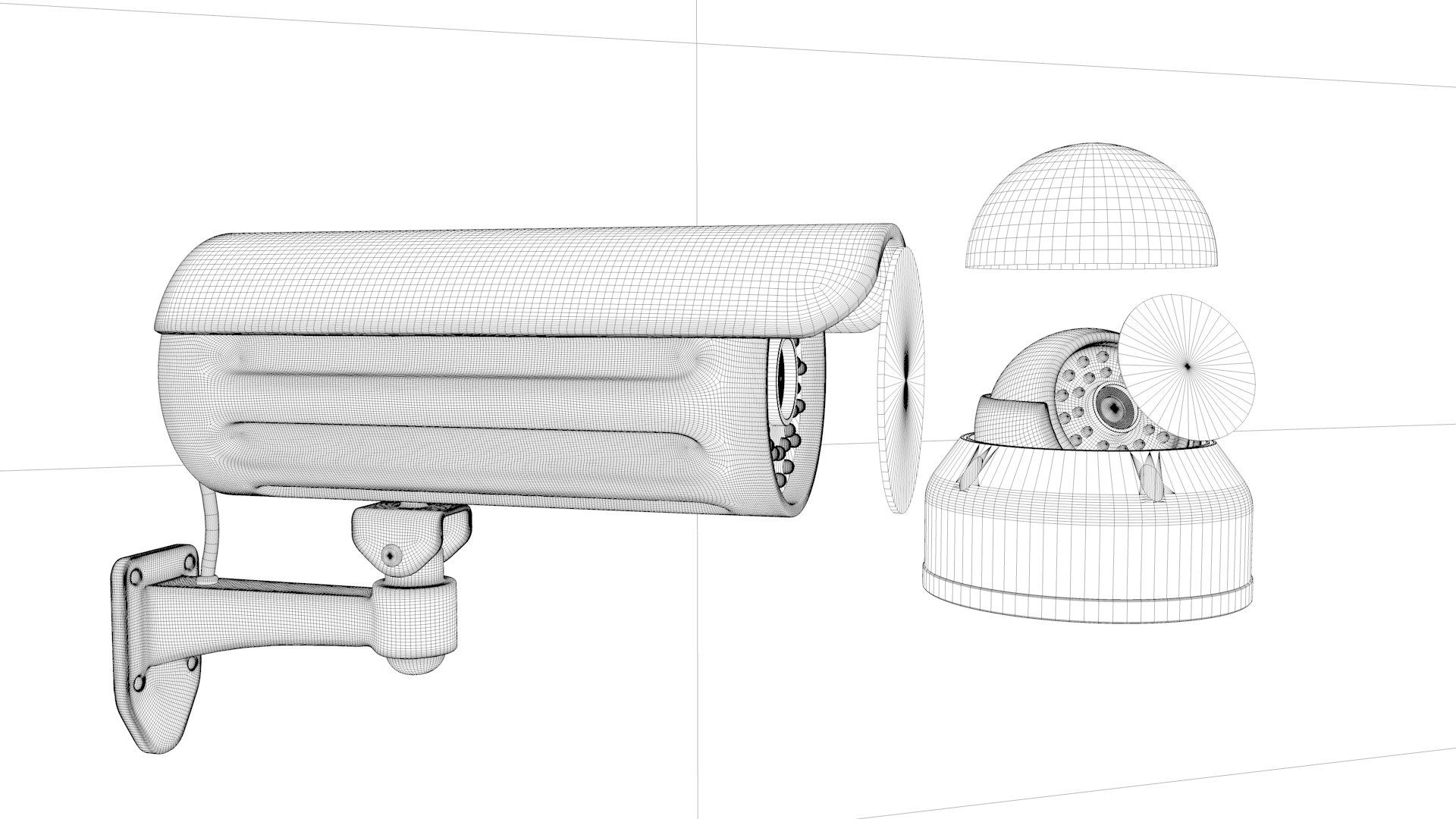 3D Two White Security Cameras model - TurboSquid 1754053
