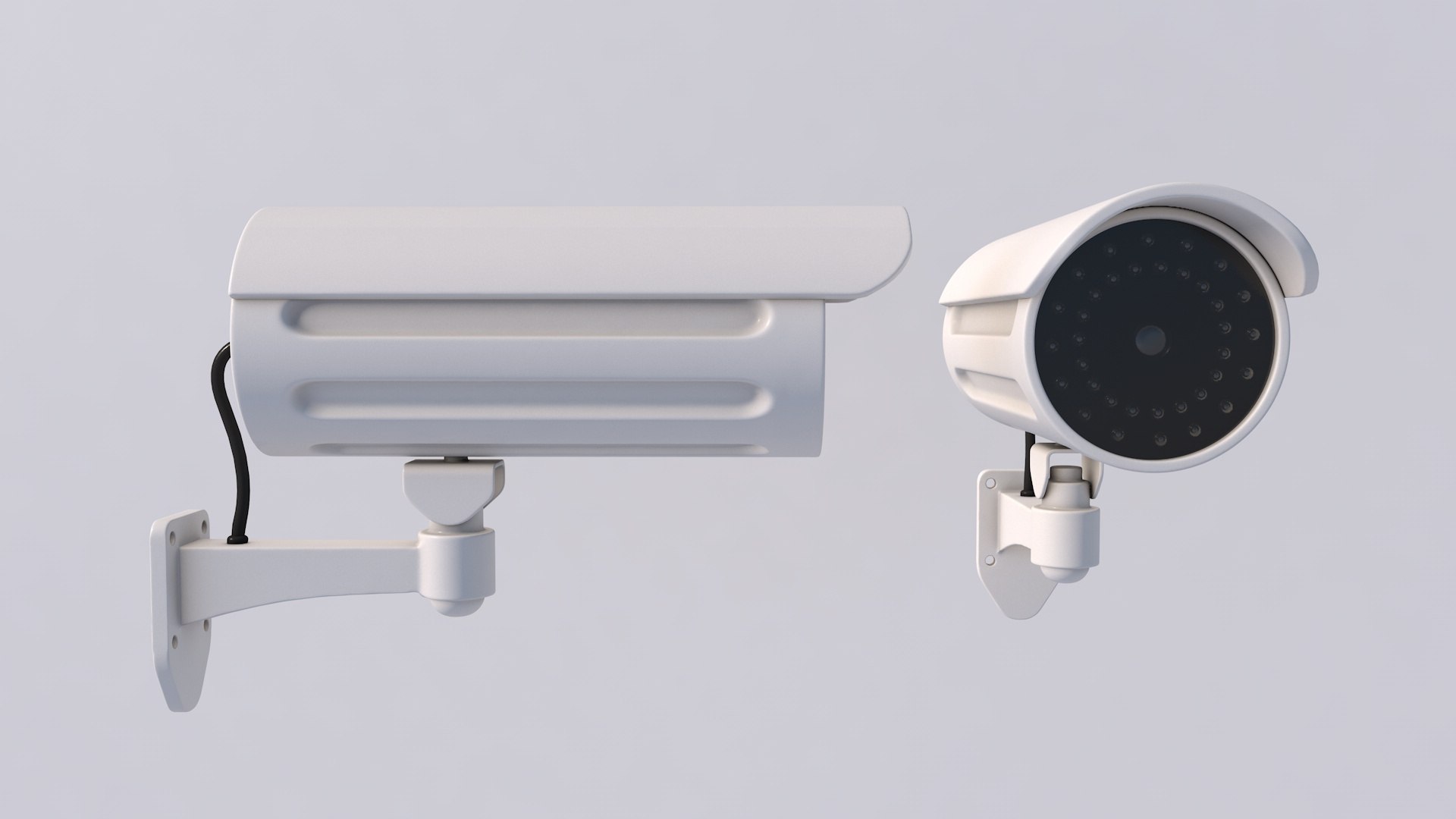 3D Two White Security Cameras model - TurboSquid 1754053