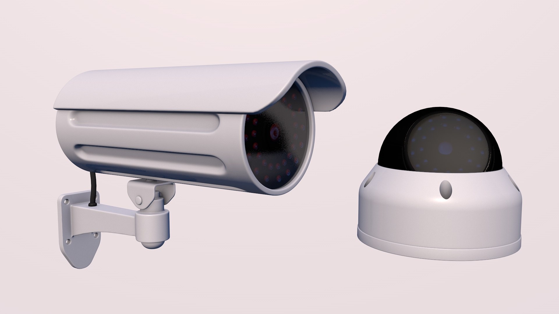 3D Two White Security Cameras model - TurboSquid 1754053