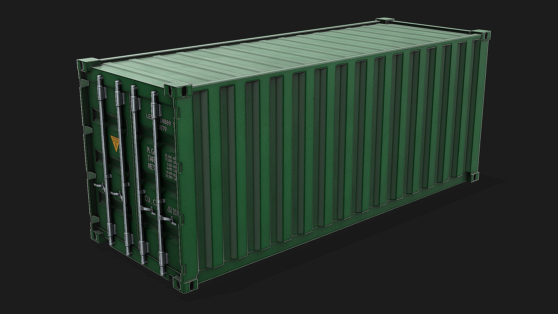 3D 24ft Shipping Container - Green - TurboSquid 2151268
