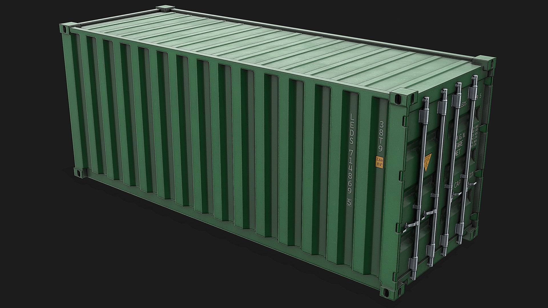 3D 24ft Shipping Container - Green - TurboSquid 2151268