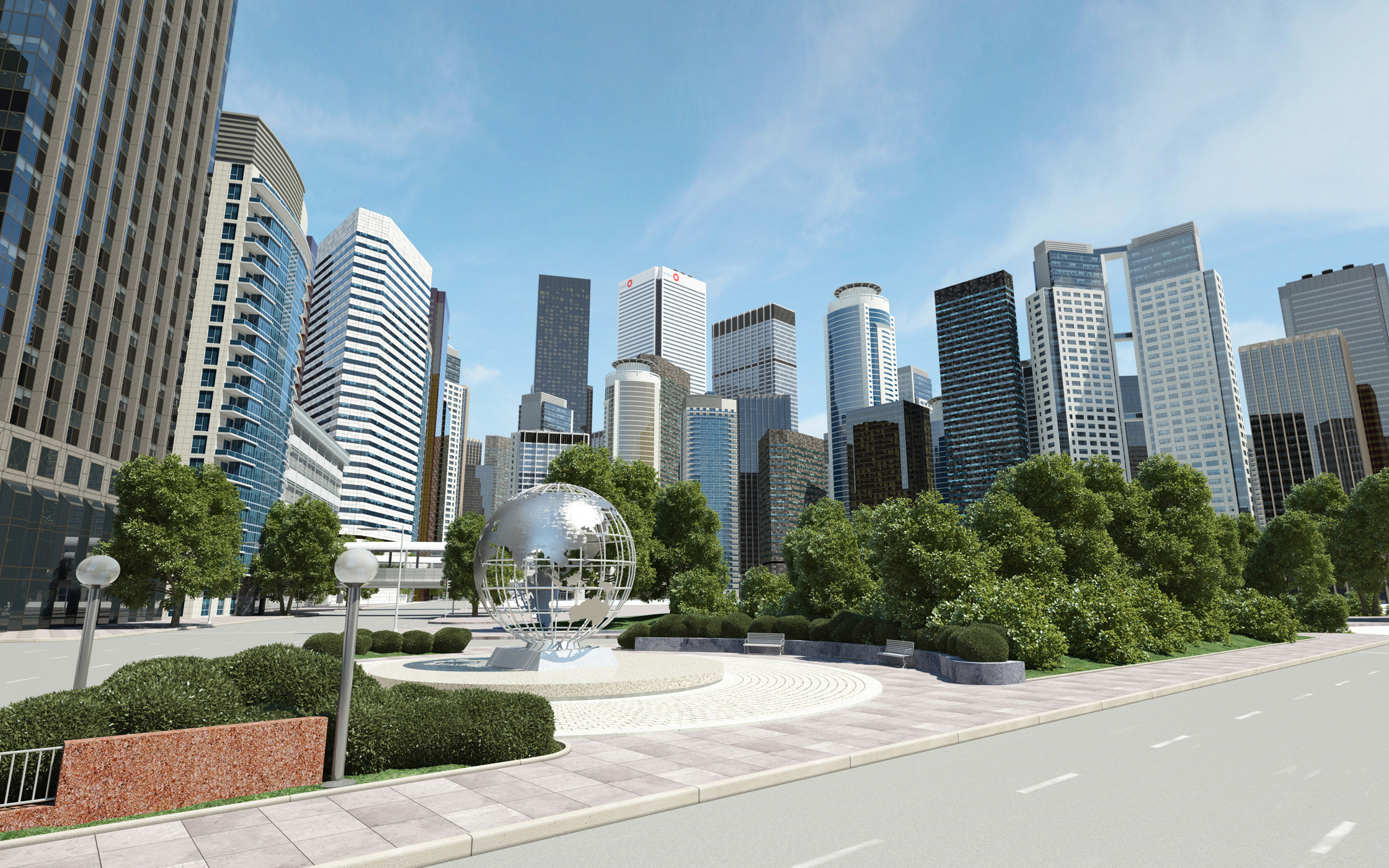 buildings skyscrapers 3d max