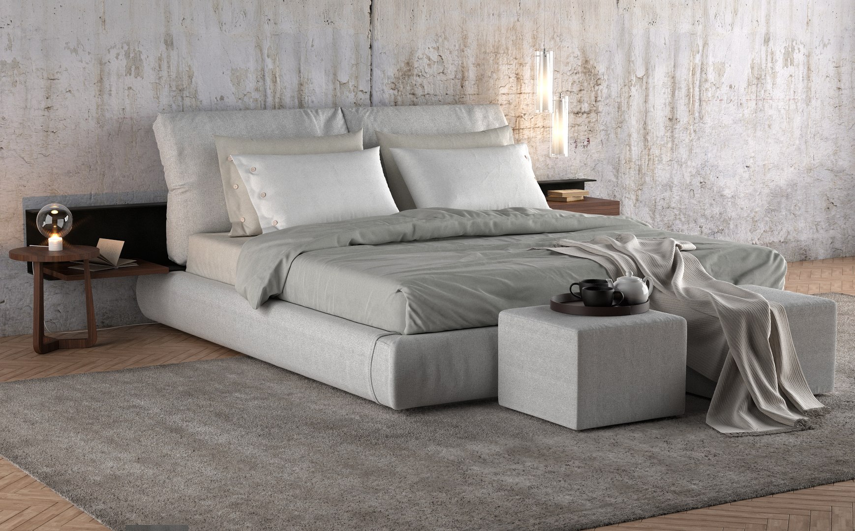 3D Model Bed Flexform Newbridge - TurboSquid 1232586