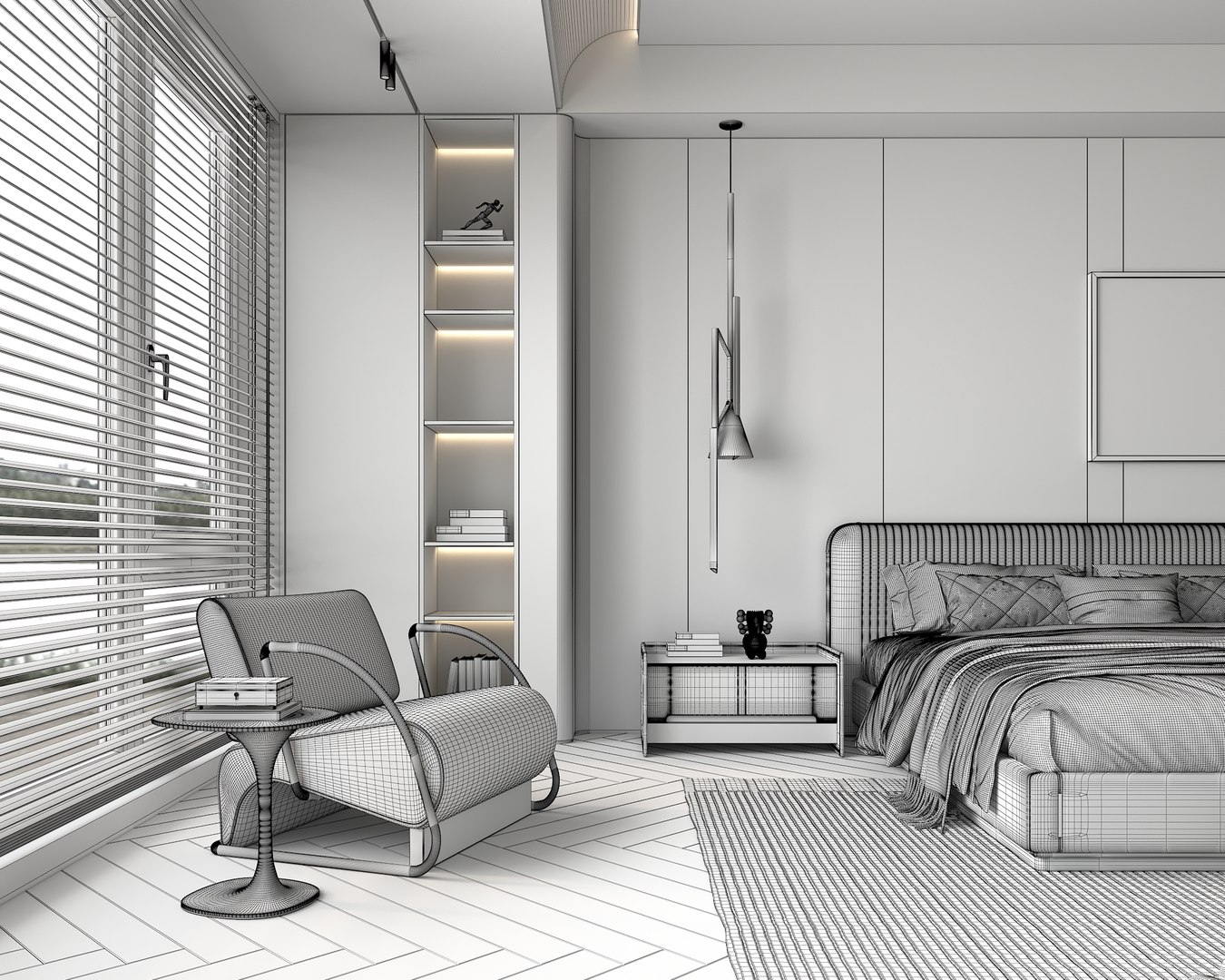 Modern Bedroom Scene 42 3D Model - TurboSquid 2281410