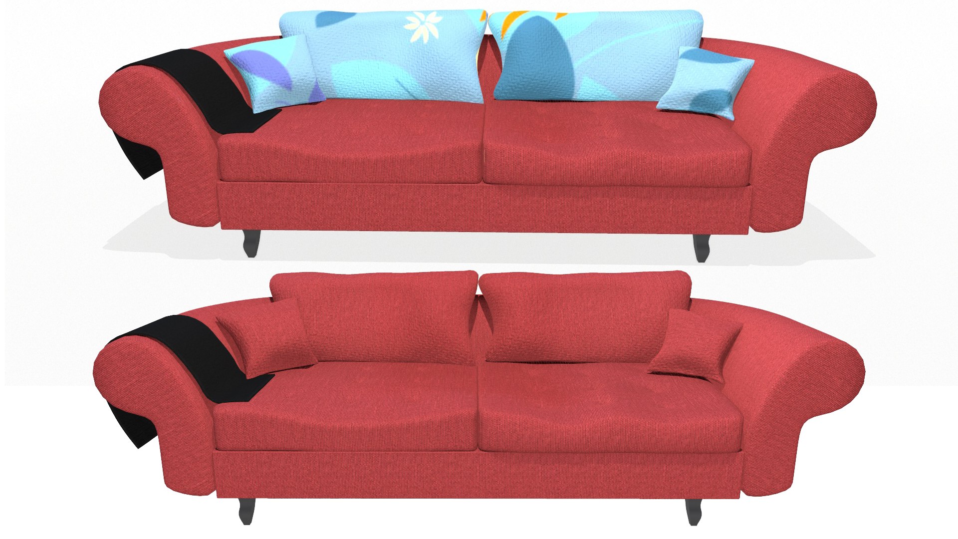 3D Fabric Sofa PBR Textured 2 Colors Model - TurboSquid 2449516