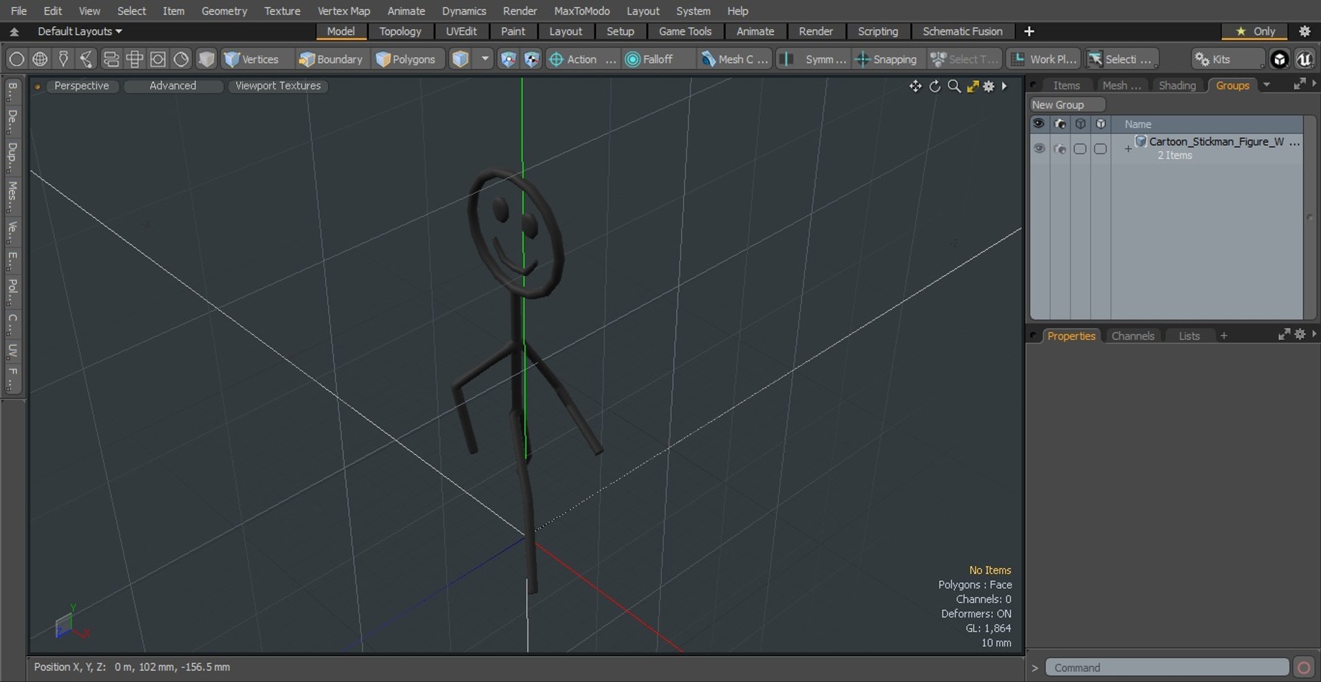 Cartoon Stickman Figure Walking Pose Black 3D - TurboSquid 2086661