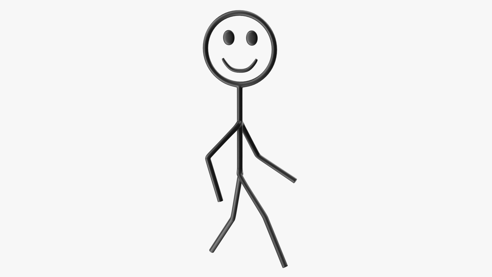Cartoon Stickman Figure Walking Pose Black 3D - TurboSquid 2086661