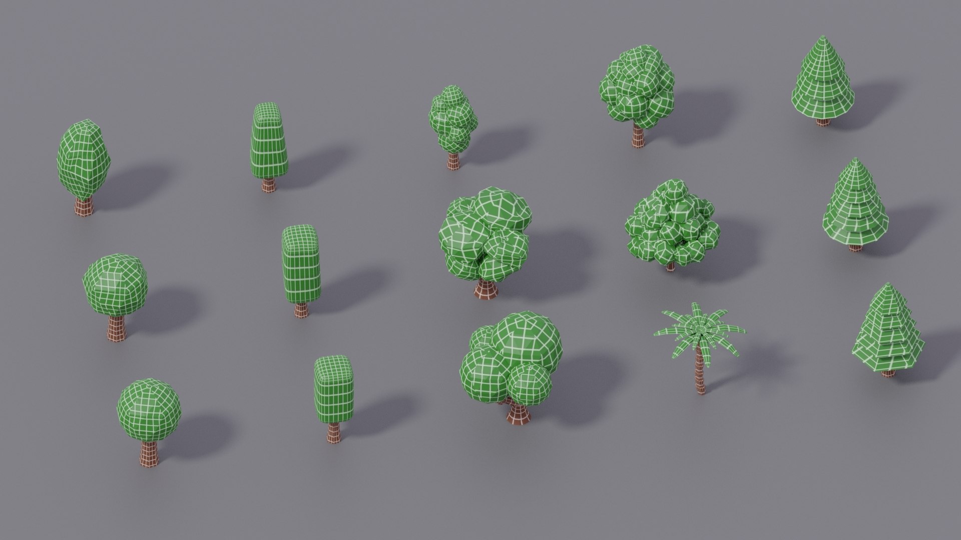 Animated Timber Pack 15 Stylized Low-Poly Trees 3D model - TurboSquid ...