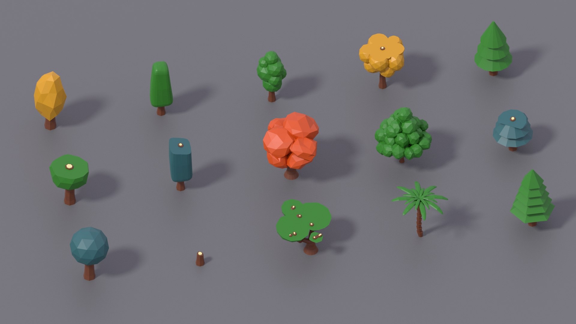 Animated Timber Pack 15 Stylized Low-Poly Trees 3D model - TurboSquid ...