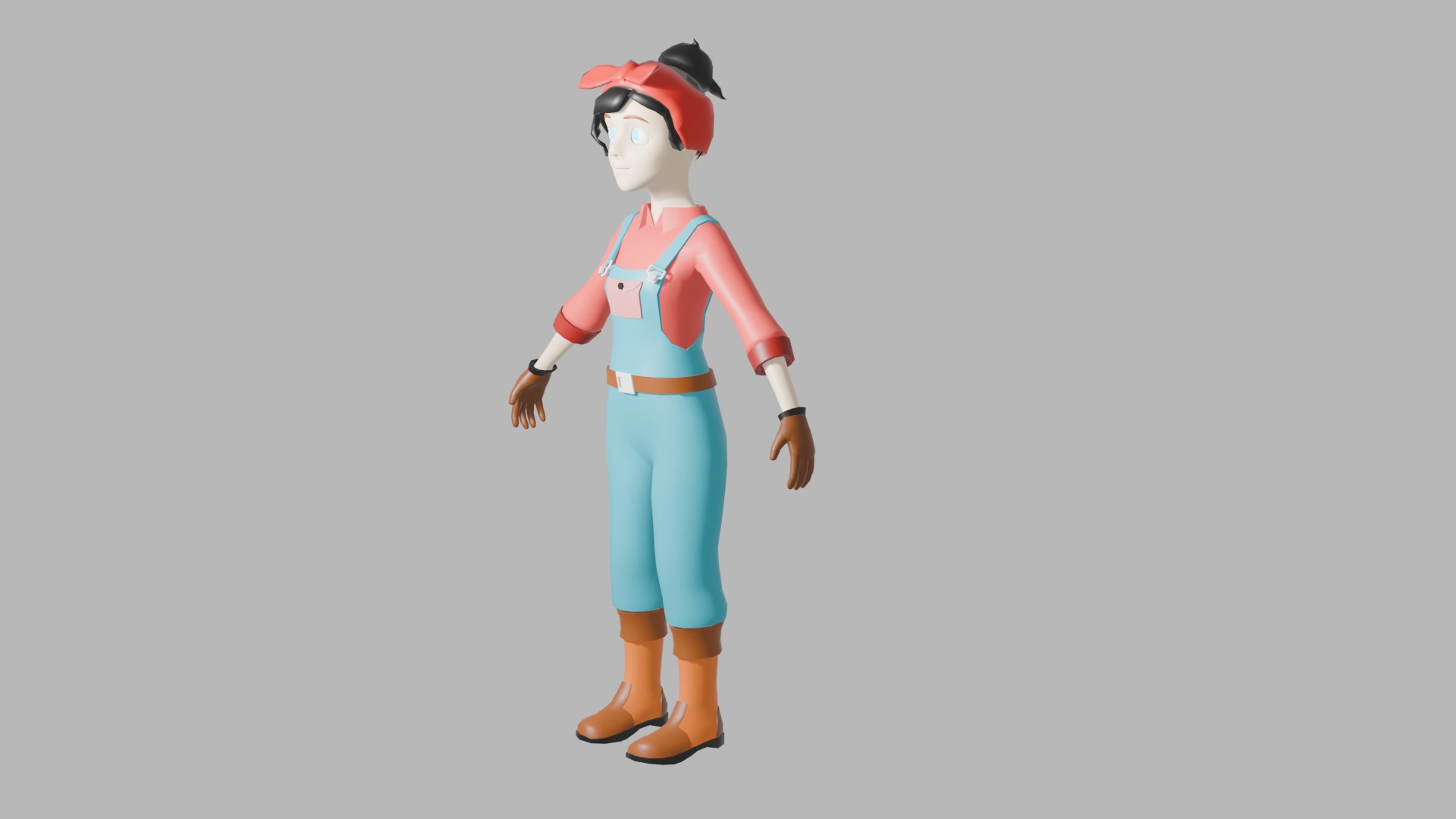3D CHARACTER LOW-POLY FEMALE FARM - TurboSquid 2368581