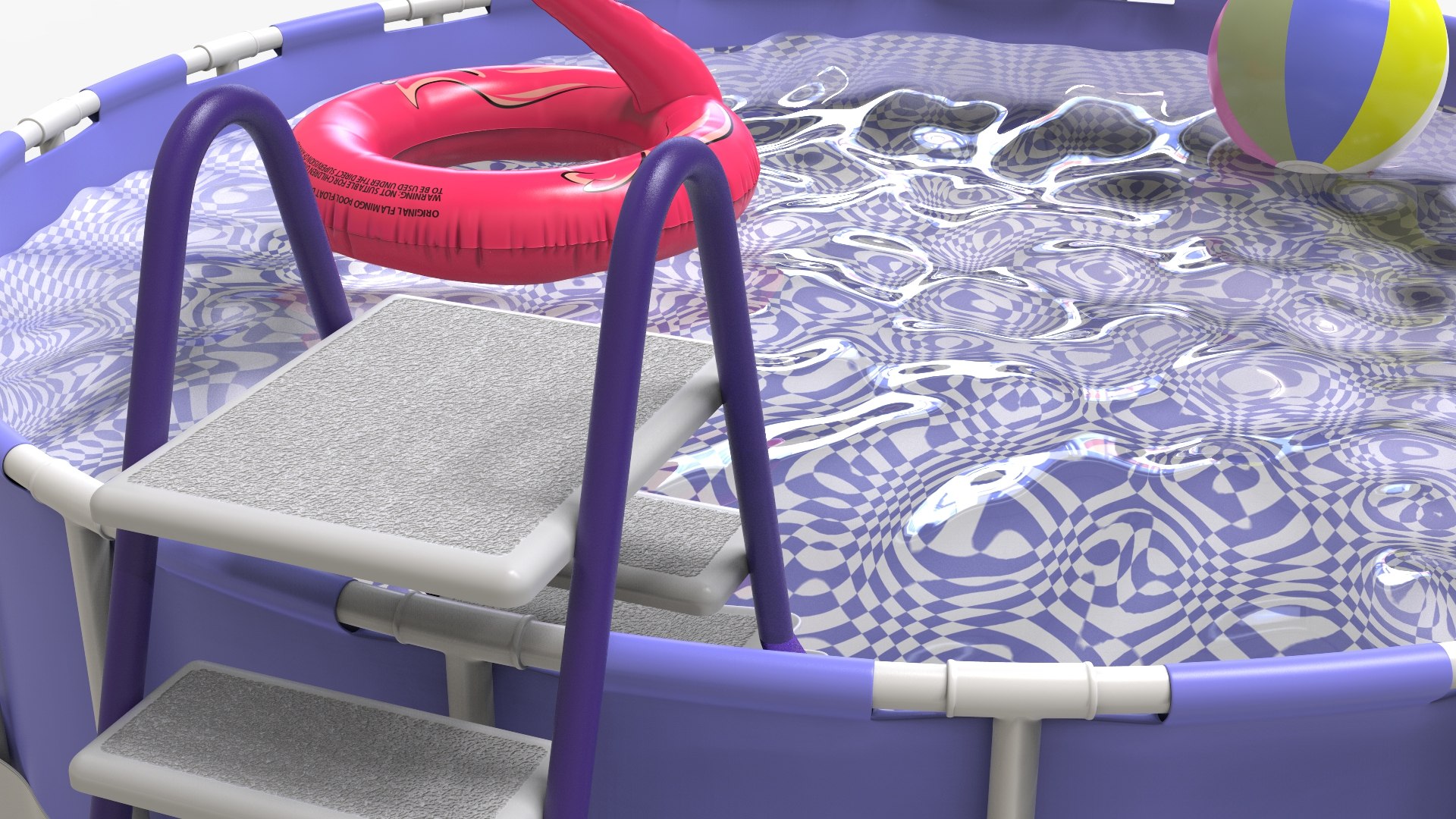 Tubular Swimming Pool With Accessories Model - TurboSquid 1902394