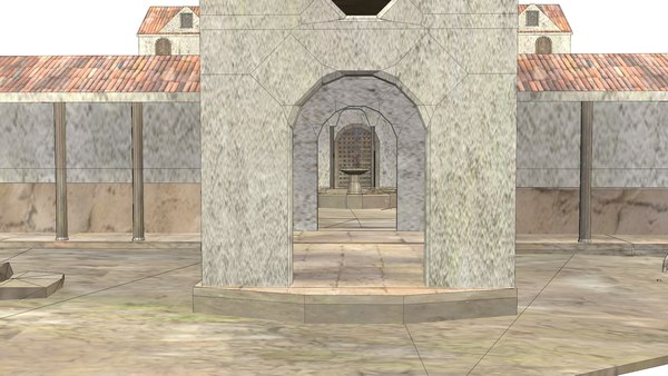 modelo 3d Edificio Romano II - Low Poly - Texturado - TurboSquid 1598370