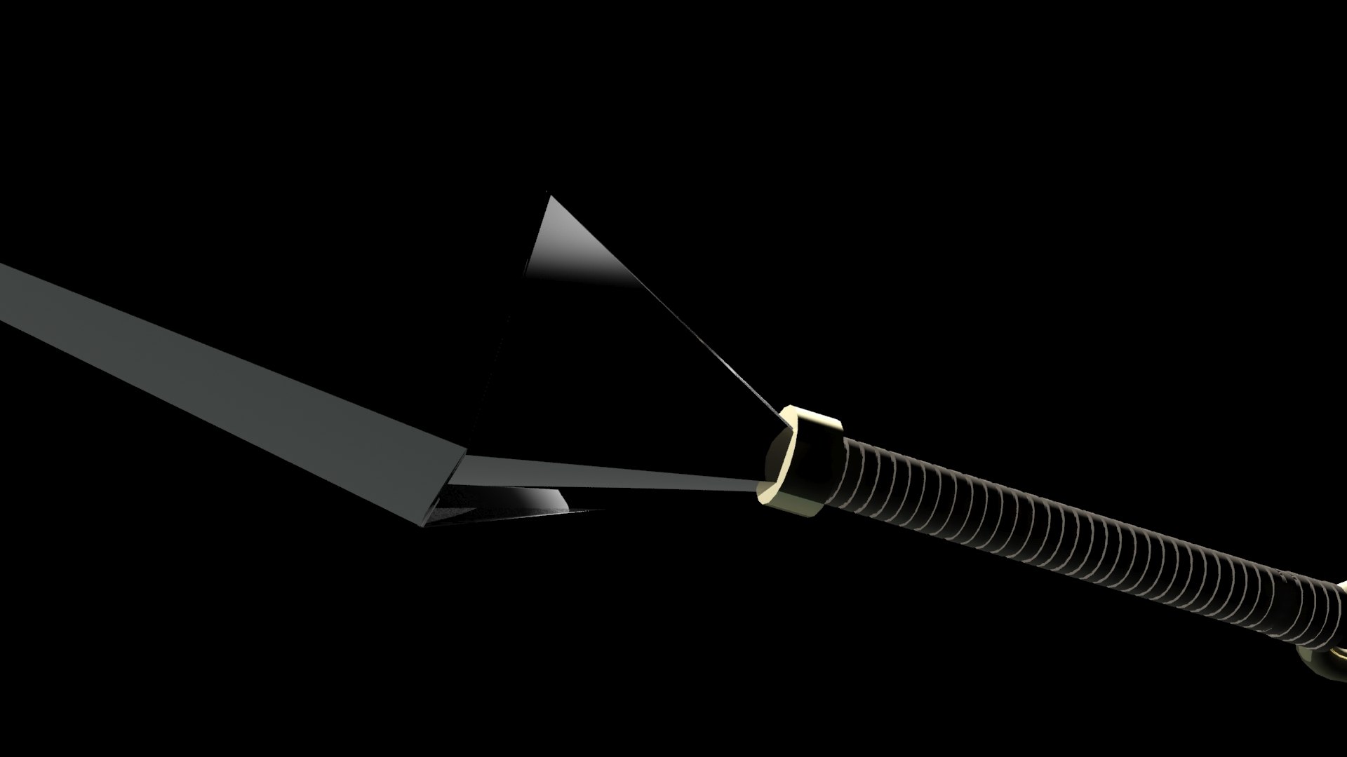 3dsmax Kunai Knife Gold Text