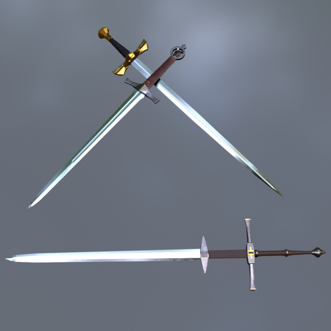 Medieval One-handed And Two-handed Swords 3D - TurboSquid 2254751