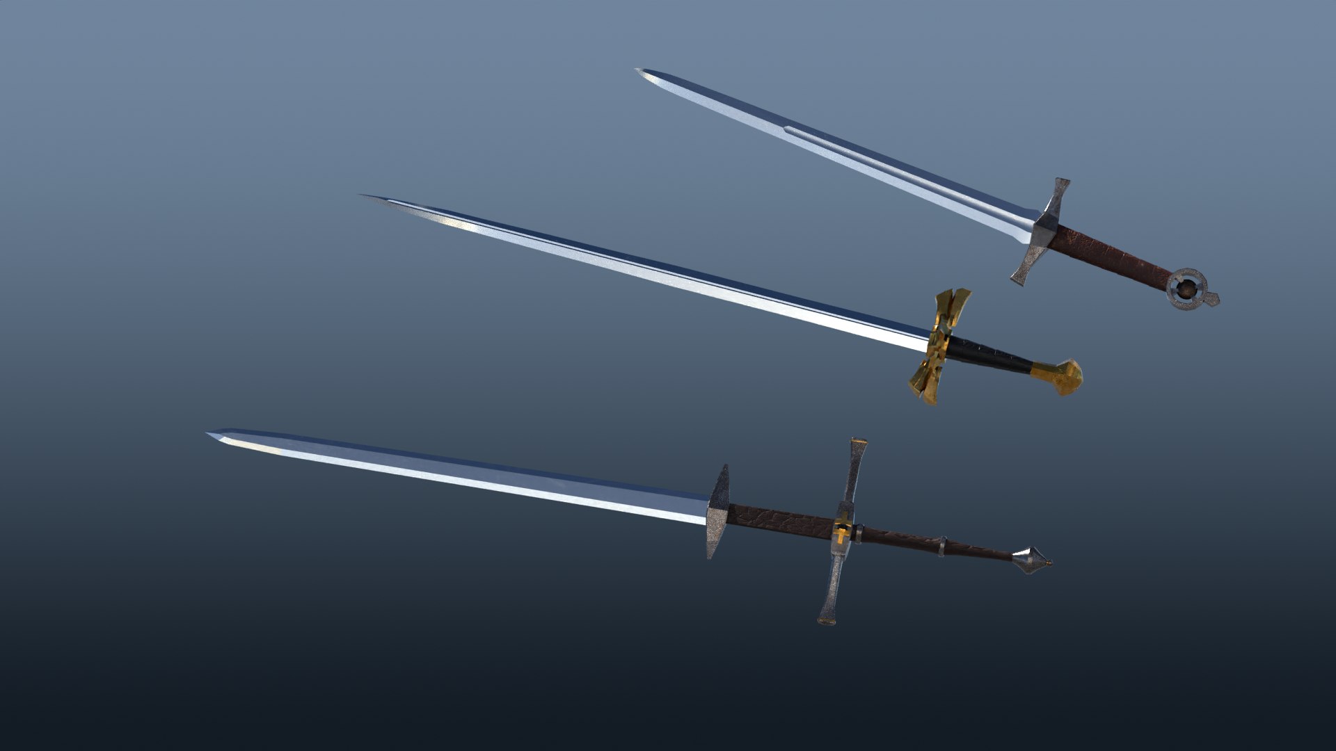 Medieval One-handed And Two-handed Swords 3D - TurboSquid 2254751