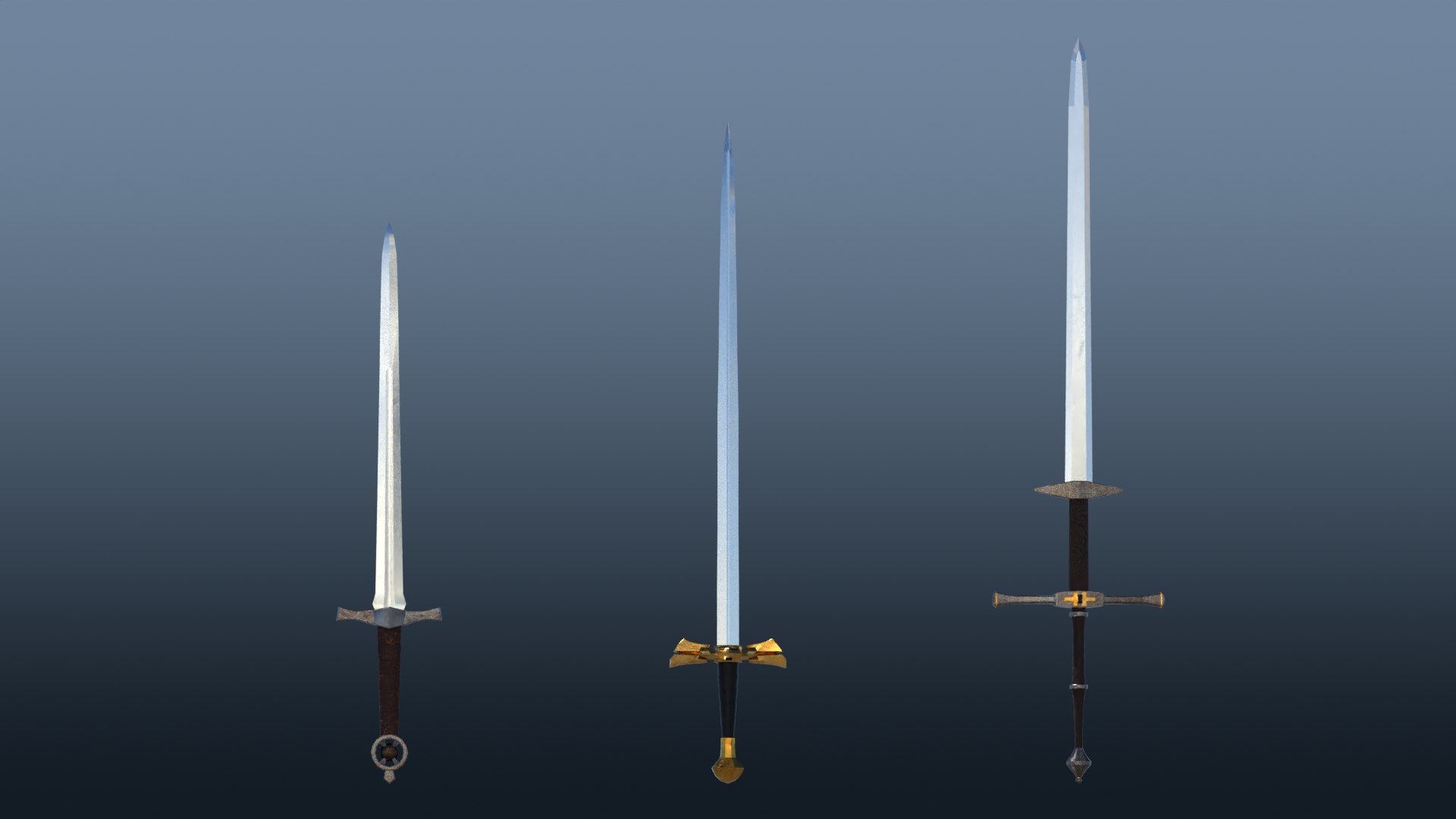Medieval One-handed And Two-handed Swords 3D - TurboSquid 2254751