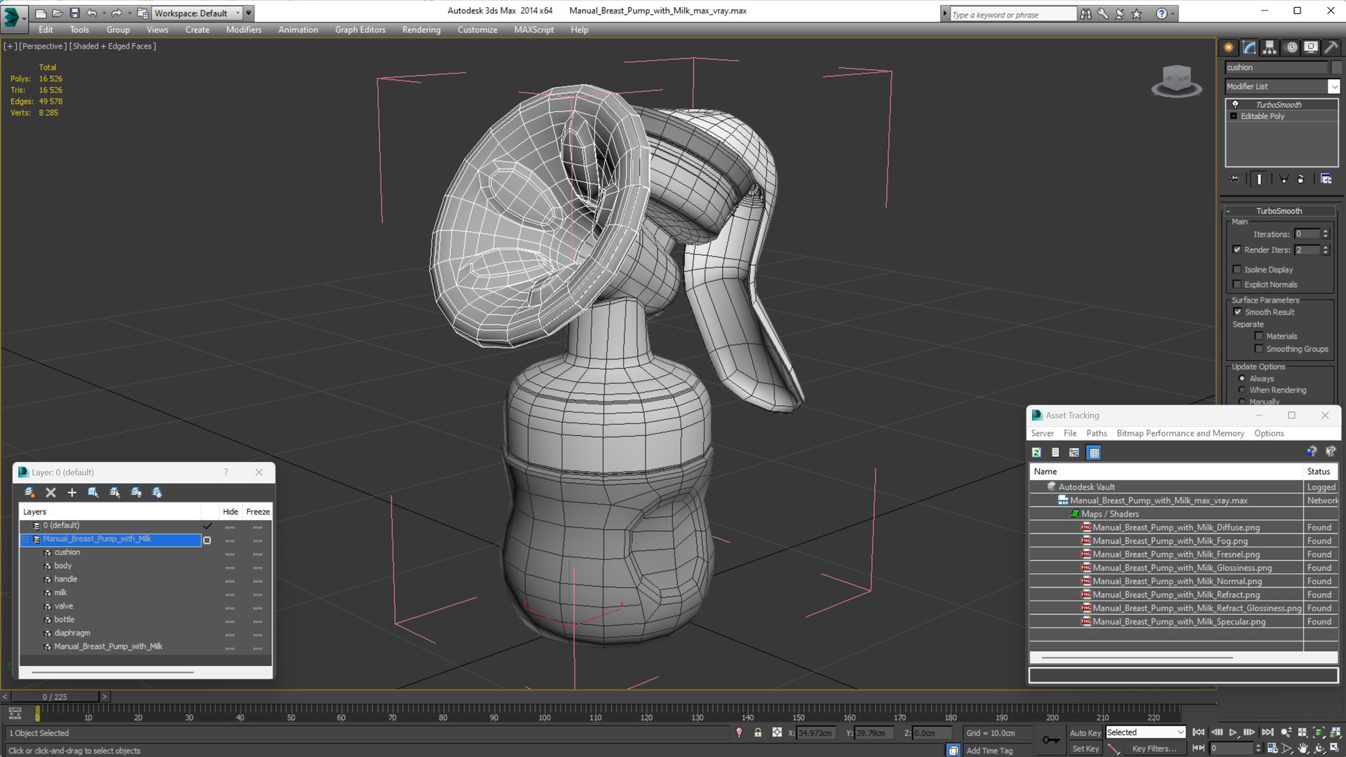 Manual Breast Pump With Milk Model - TurboSquid 2135054