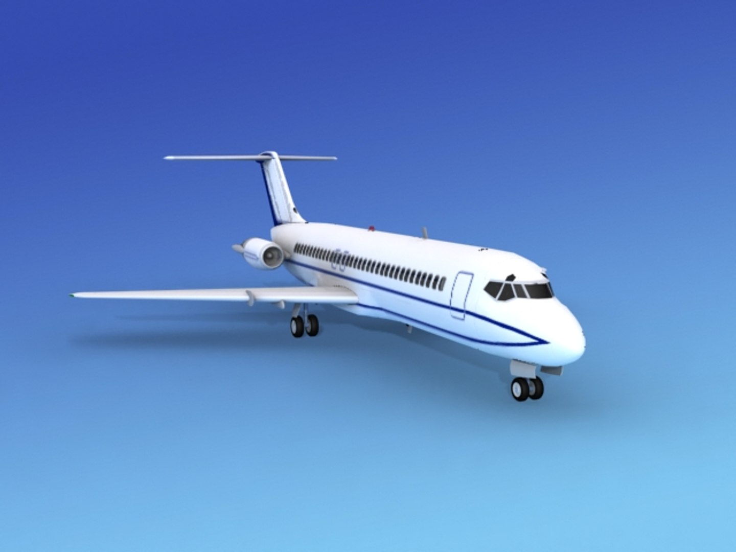 dc-9 commercial airliner 3d dxf