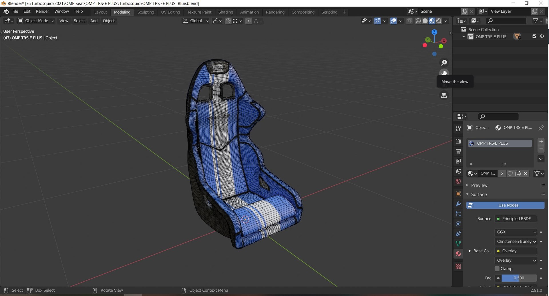 OMP TRS-E PLUS Racing Blue Seat 3D Model - TurboSquid 1803871