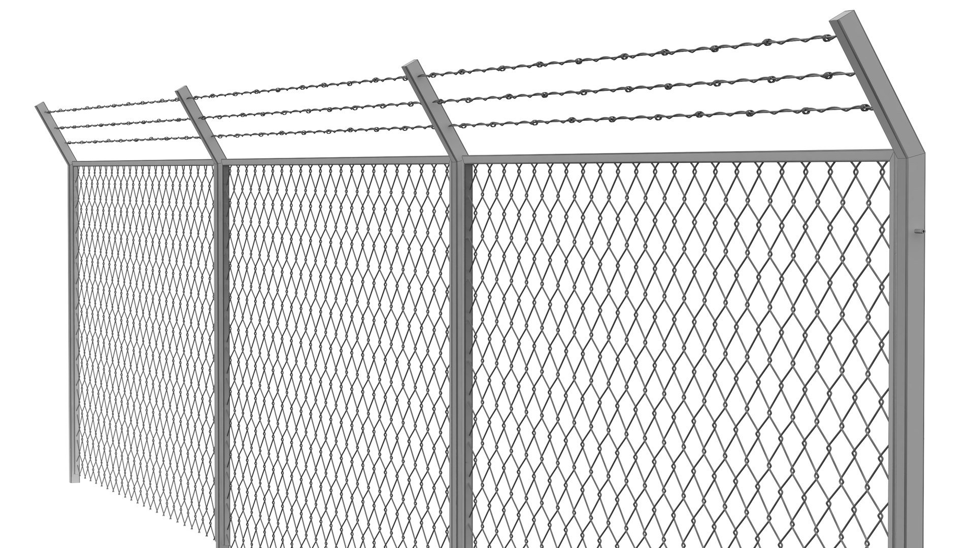 Wire Fence Collection 3D model - TurboSquid 2097870