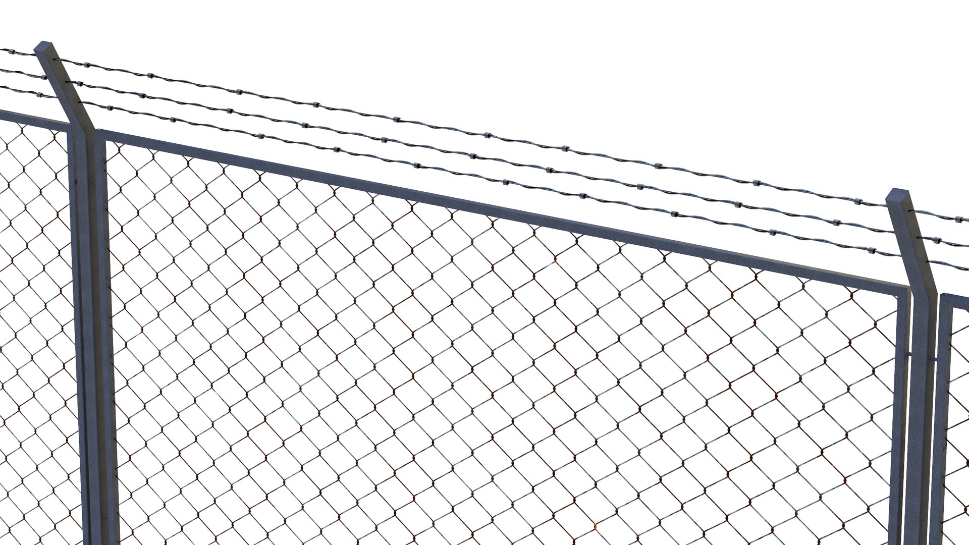 Wire Fence Collection 3D Model - TurboSquid 2097870