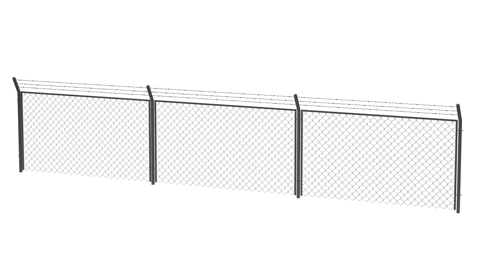 Wire Fence Collection 3D Model - TurboSquid 2097870