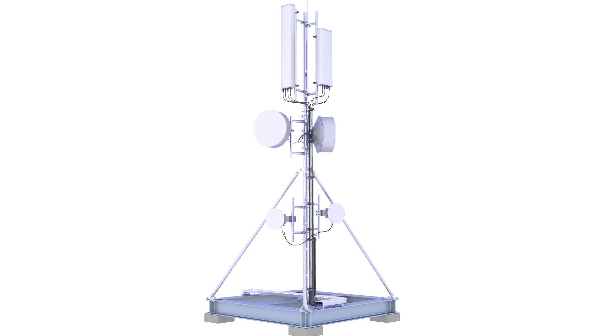 Rooftop Cell Tower Station 38 3D - TurboSquid 2096443