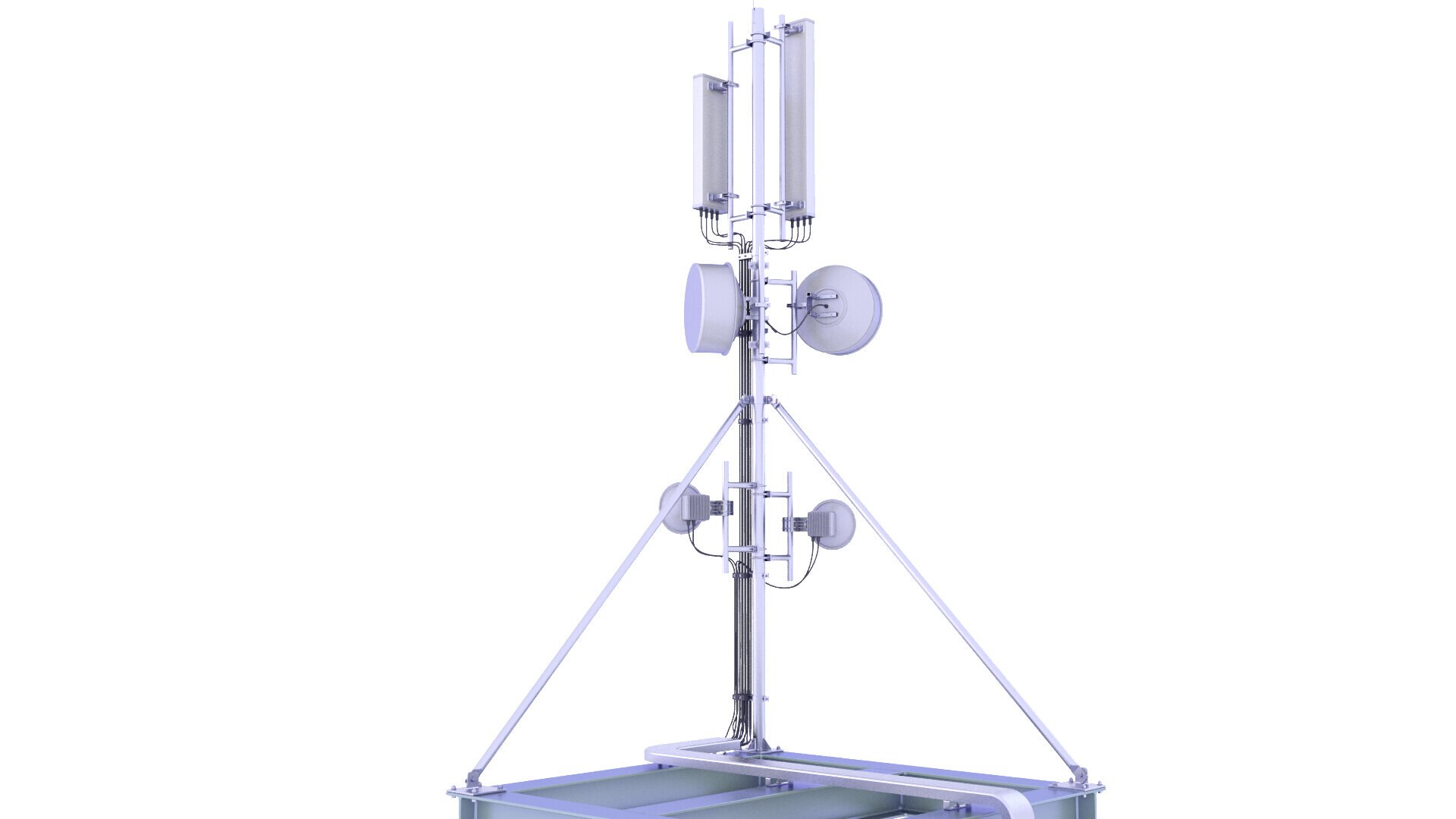 Rooftop Cell Tower Station 38 3D - TurboSquid 2096443