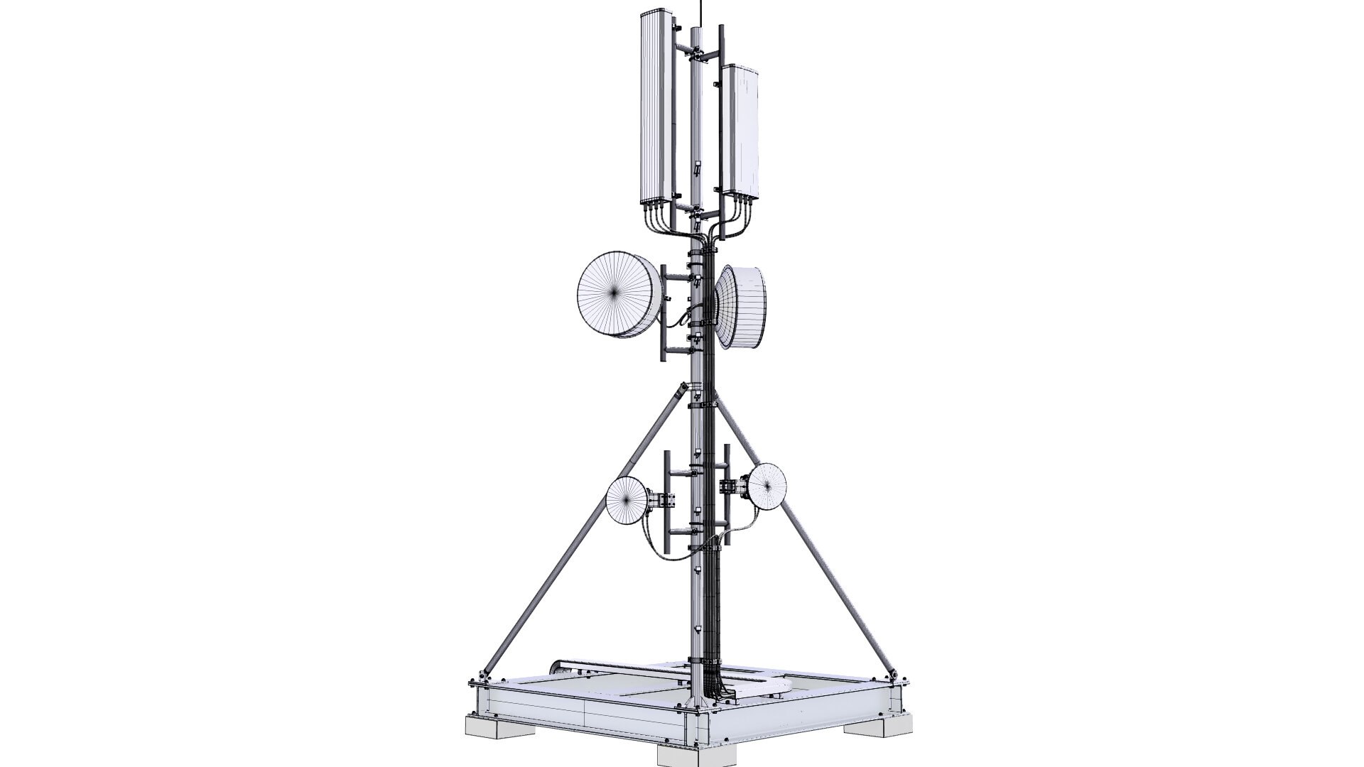 Rooftop Cell Tower Station 38 3D - TurboSquid 2096443