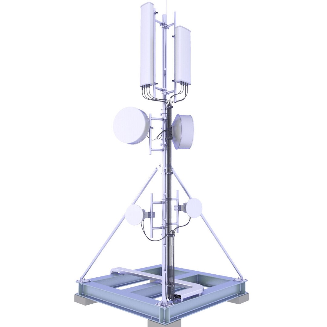 Rooftop Cell Tower Station 38 3D - TurboSquid 2096443