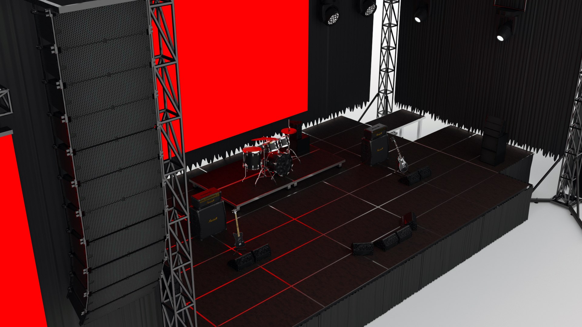 Concert Stage Event Full Setup Model - TurboSquid 2059907
