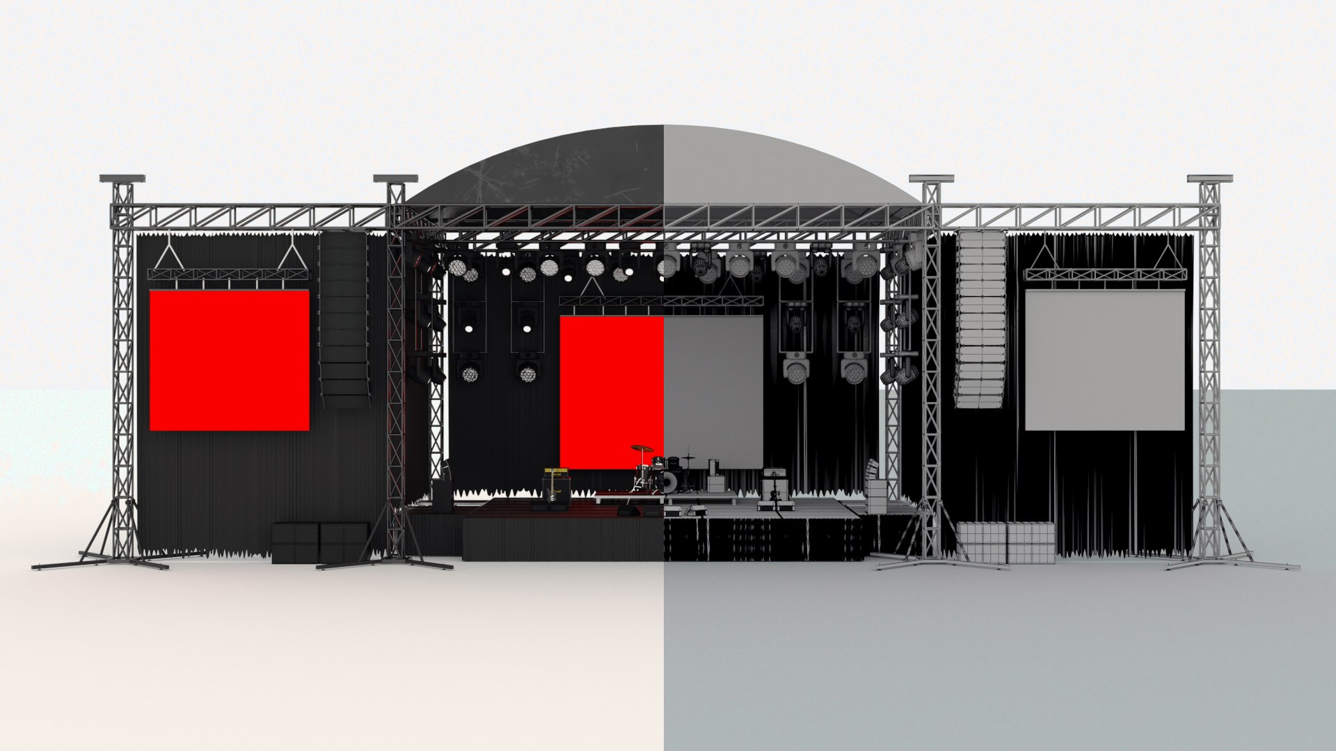 Concert Stage Event Full Setup Model - TurboSquid 2059907