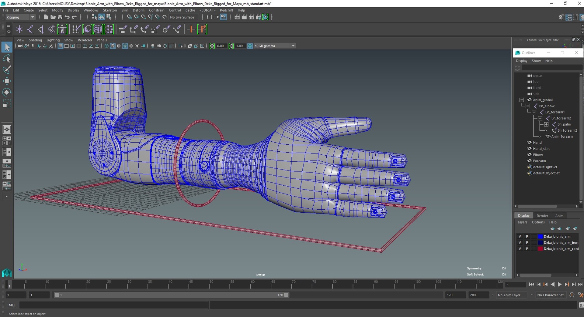 Bionic Arm with Elbow Deka Rigged for Maya 3D model - TurboSquid 2082948