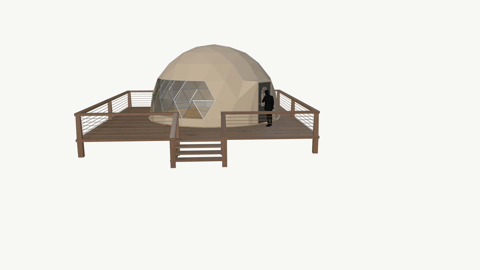 Geodesic Dome Structure On Platform 3D Model - TurboSquid 2116746
