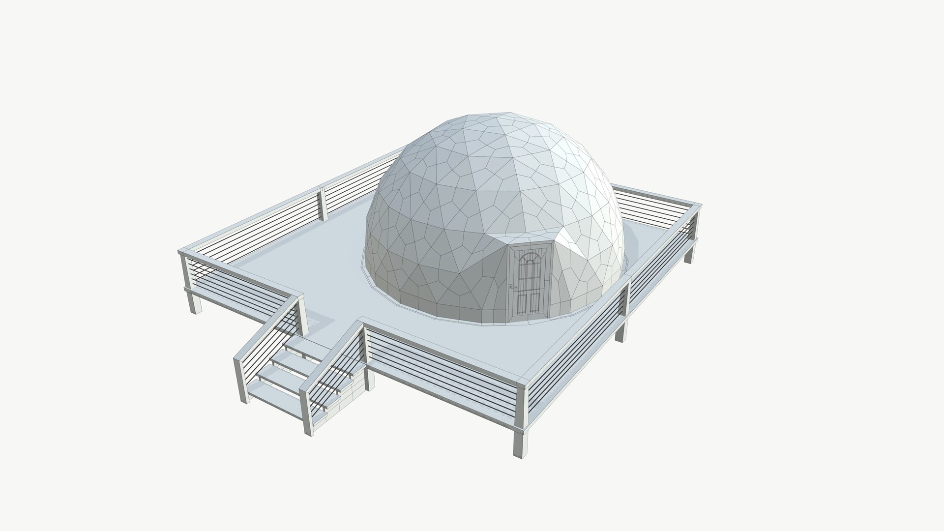 Geodesic Dome Structure On Platform 3D Model - TurboSquid 2116746