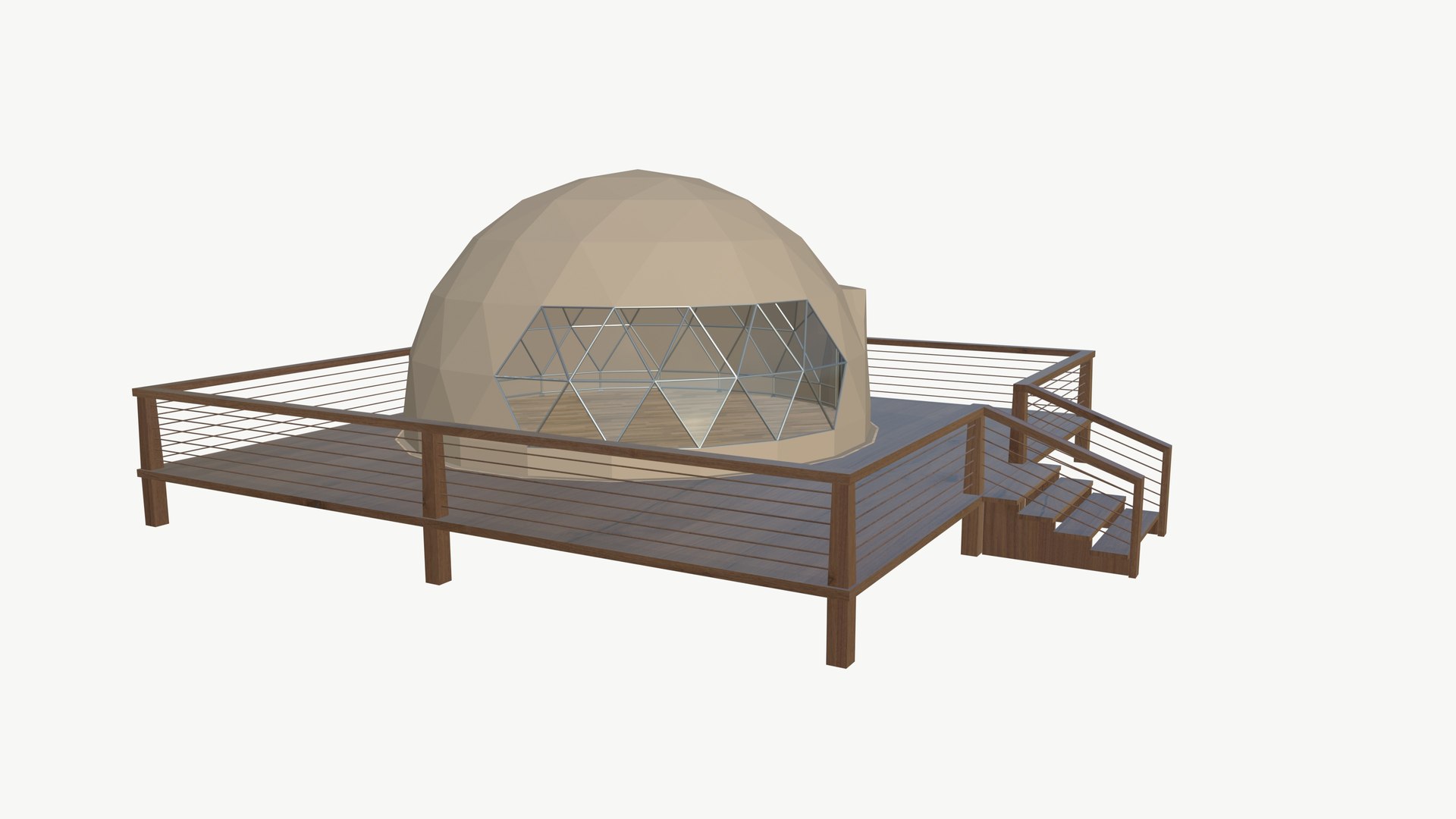 Geodesic Dome Structure On Platform 3D Model - TurboSquid 2116746