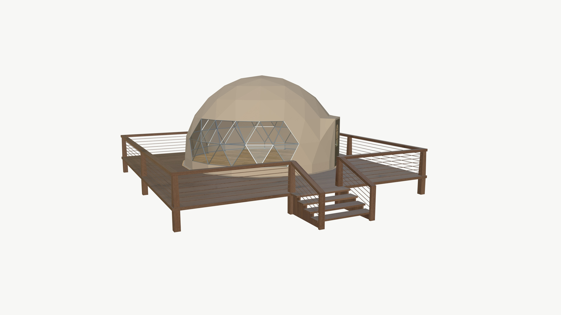Geodesic Dome Structure On Platform 3D Model - TurboSquid 2116746