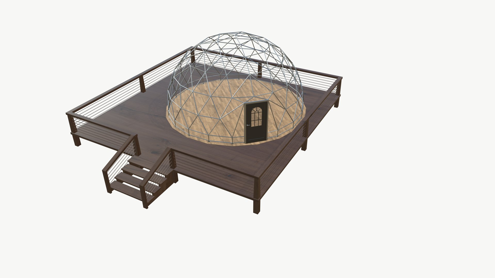 Geodesic Dome Structure On Platform 3D Model - TurboSquid 2116746