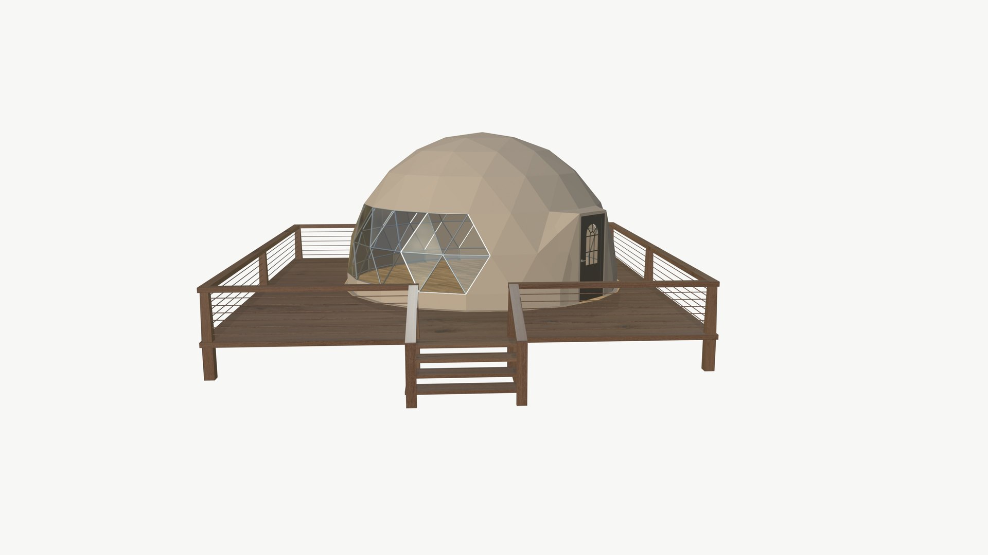 Geodesic Dome Structure On Platform 3D Model - TurboSquid 2116746