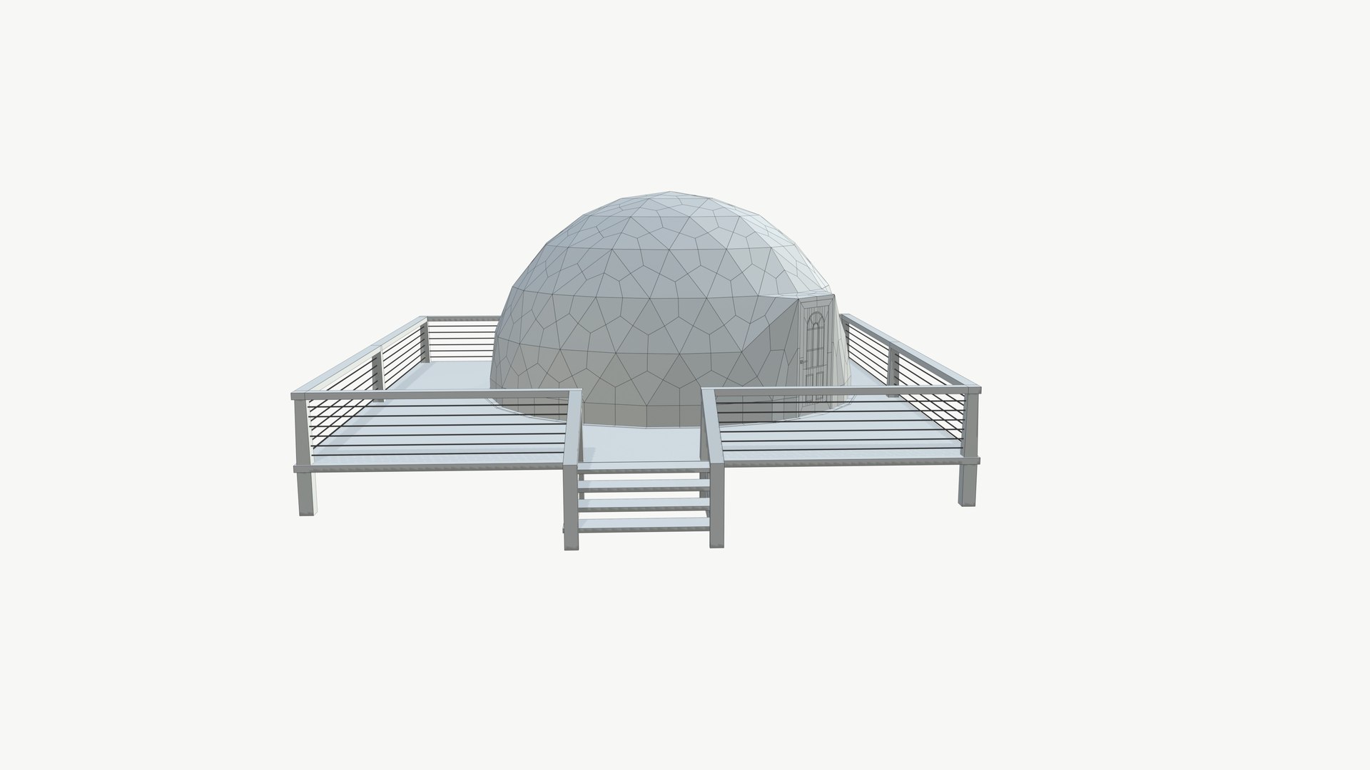 Geodesic Dome Structure On Platform 3D Model - TurboSquid 2116746