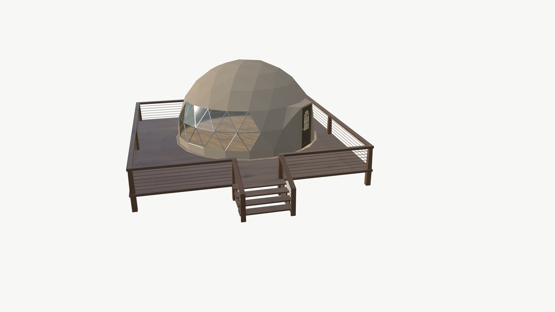 Geodesic Dome Structure On Platform 3D Model - TurboSquid 2116746